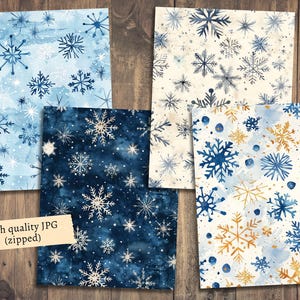 Snowflakes Digital Papers, Winter Snow Scrapbook Kit, Christmas ...