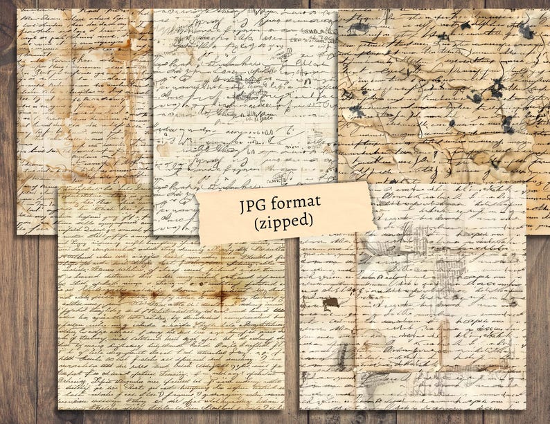 Handwriting Digital Papers, Scrapbook Backgrounds, Handwritten Letters ...