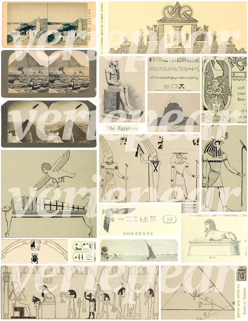 Ancient Egypt Ephemera | 80+ Pc | Vintage Printable Junk Journal Supply ...