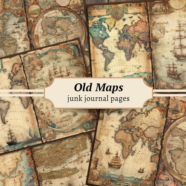 Scrapbook Paper Old World Map - Etsy