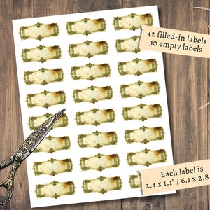 Herbs and Spices Labels, Printable Seasoning Labels, Vintage Tags for ...