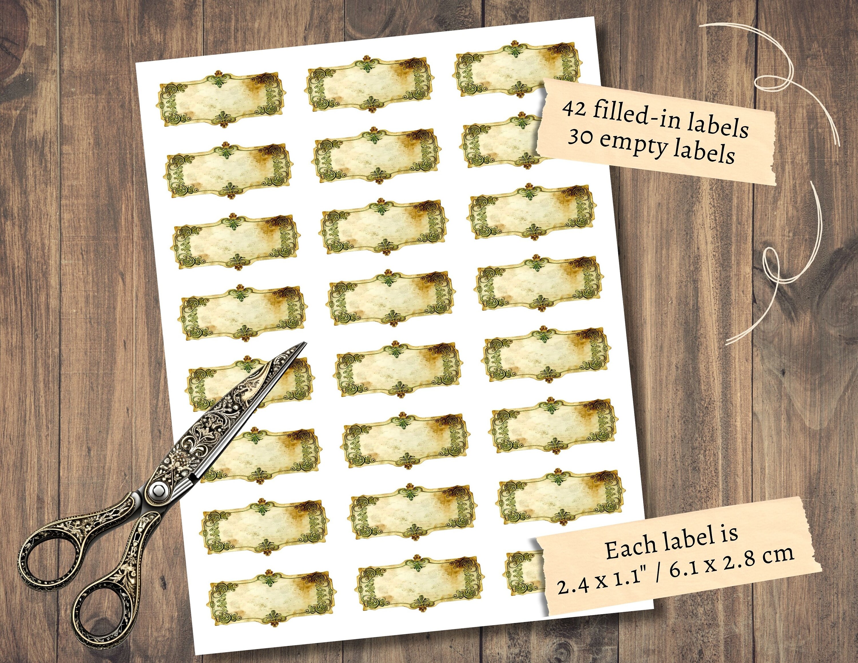 Herbs and Spices Labels, Printable Seasoning Labels, Vintage Tags for ...