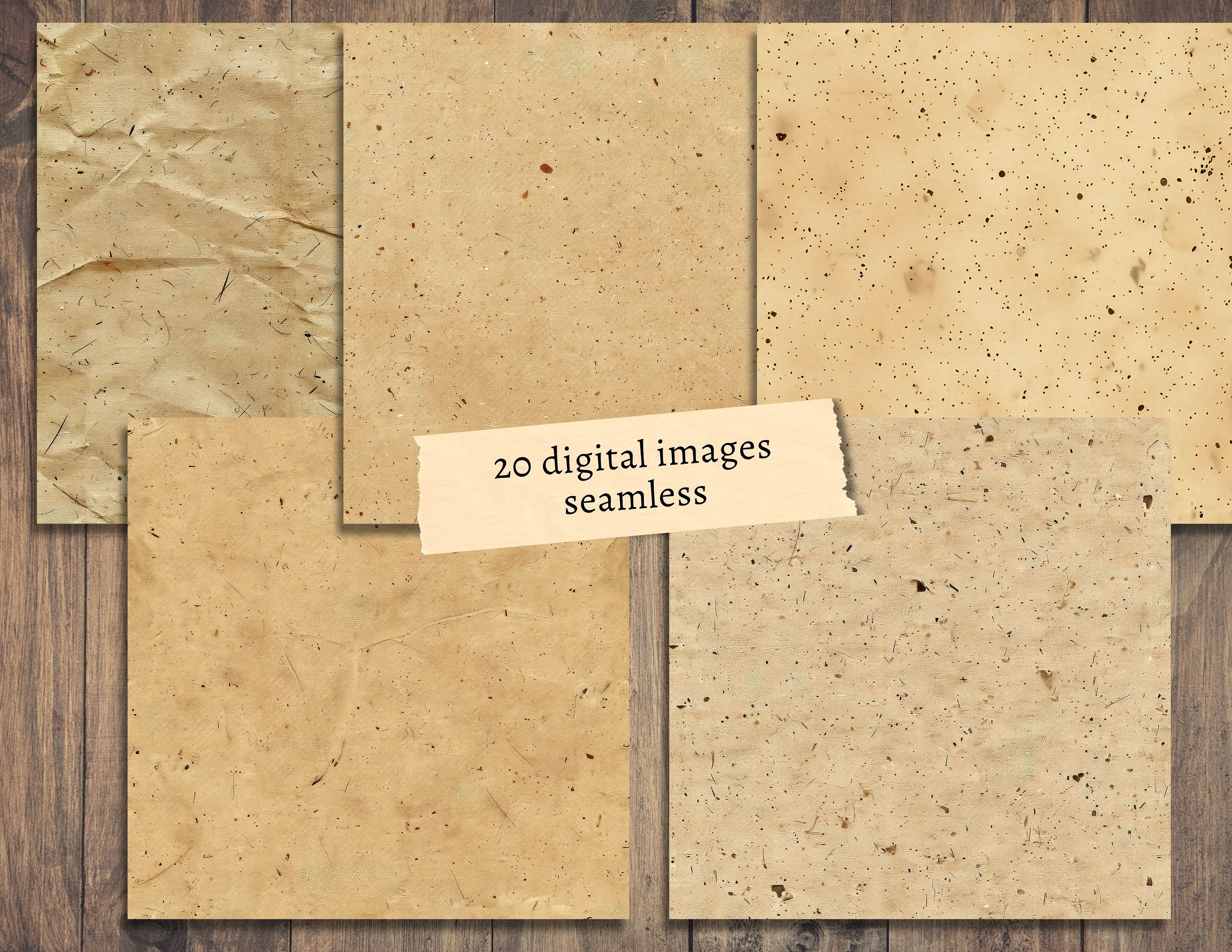 Kraft Paper Seamless Digital, Distressed Scrapbook Background Kit ...