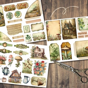Cottagecore Junk Journal Kit, Cottage Printable, Digital Scrapbook ...