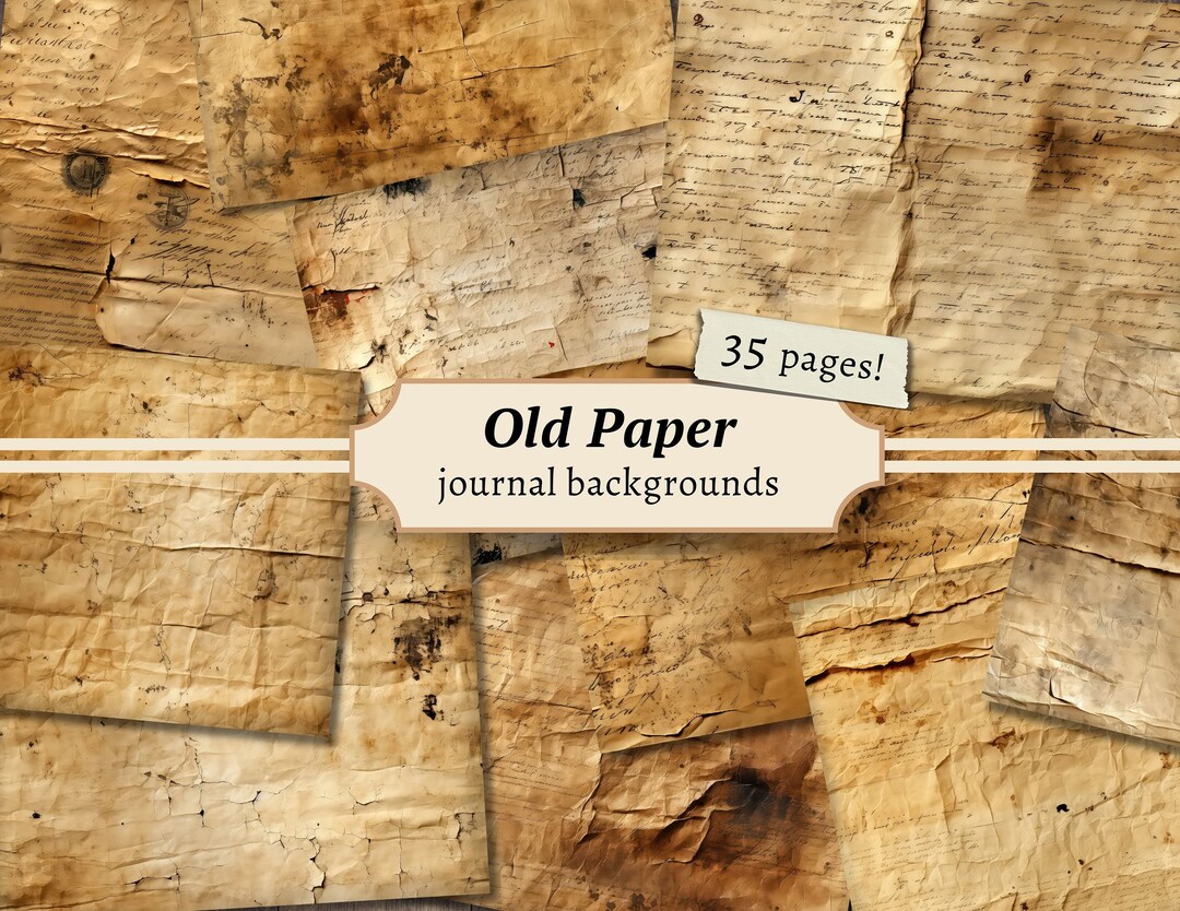 Old Paper Backgrounds, Digital Scrapbook Kit, Antique Texture Printable ...