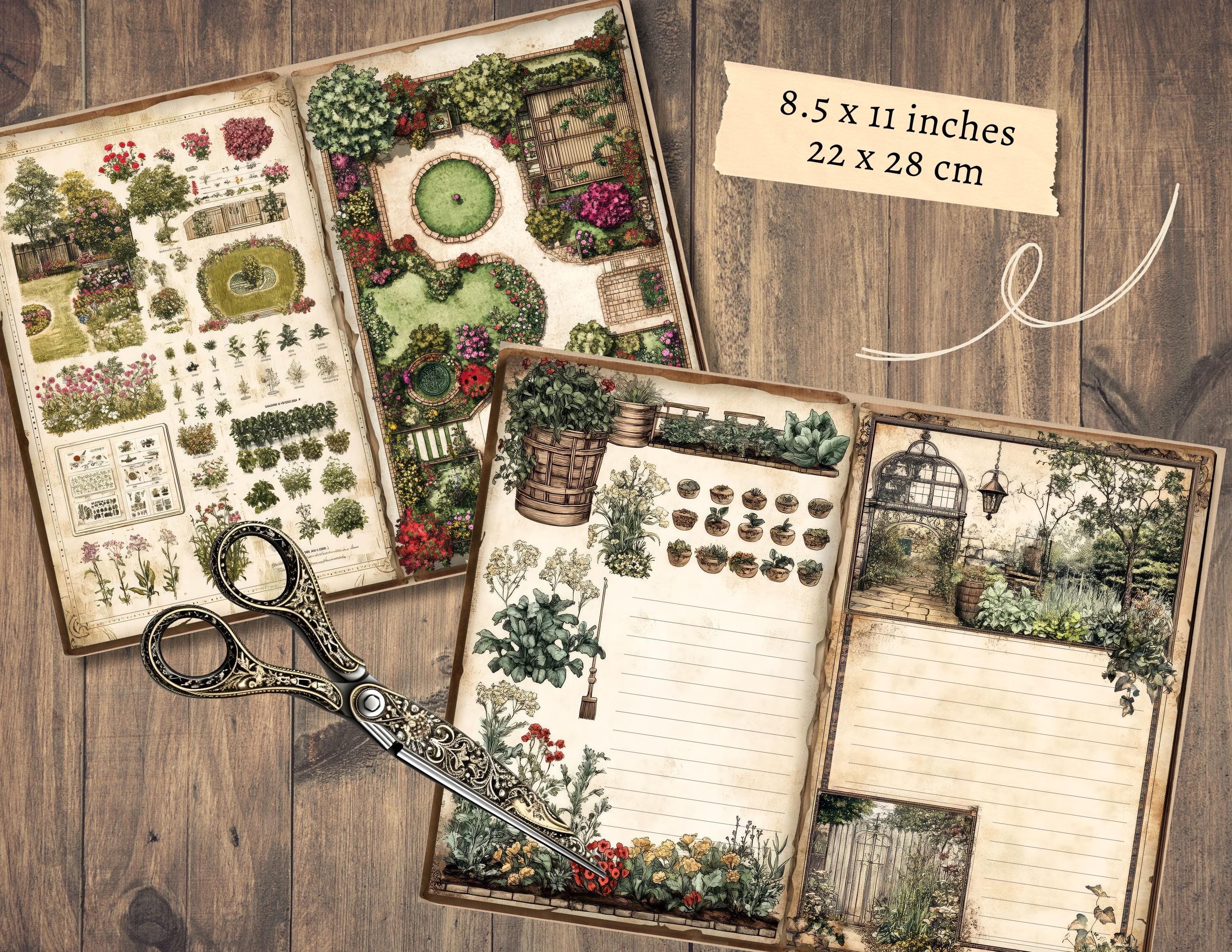 Gardening Notes Junk Journal Pages, Digital Gardener Scrapbook, Garden ...