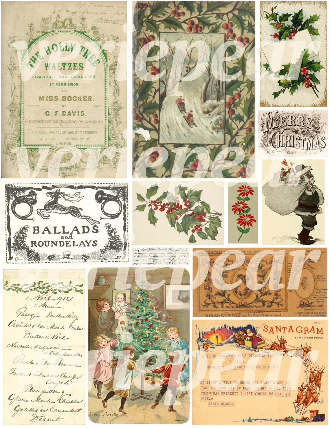 Vintage Christmas Ephemera 60 Pc Xmas Junk Journal - Etsy