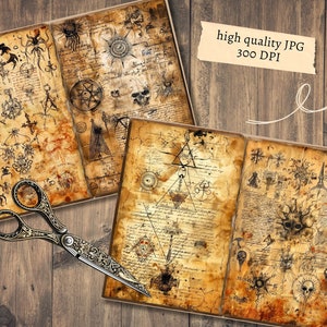 Occult Documents Junk Journal Pages, Digital Scrapbook Paper Kit ...