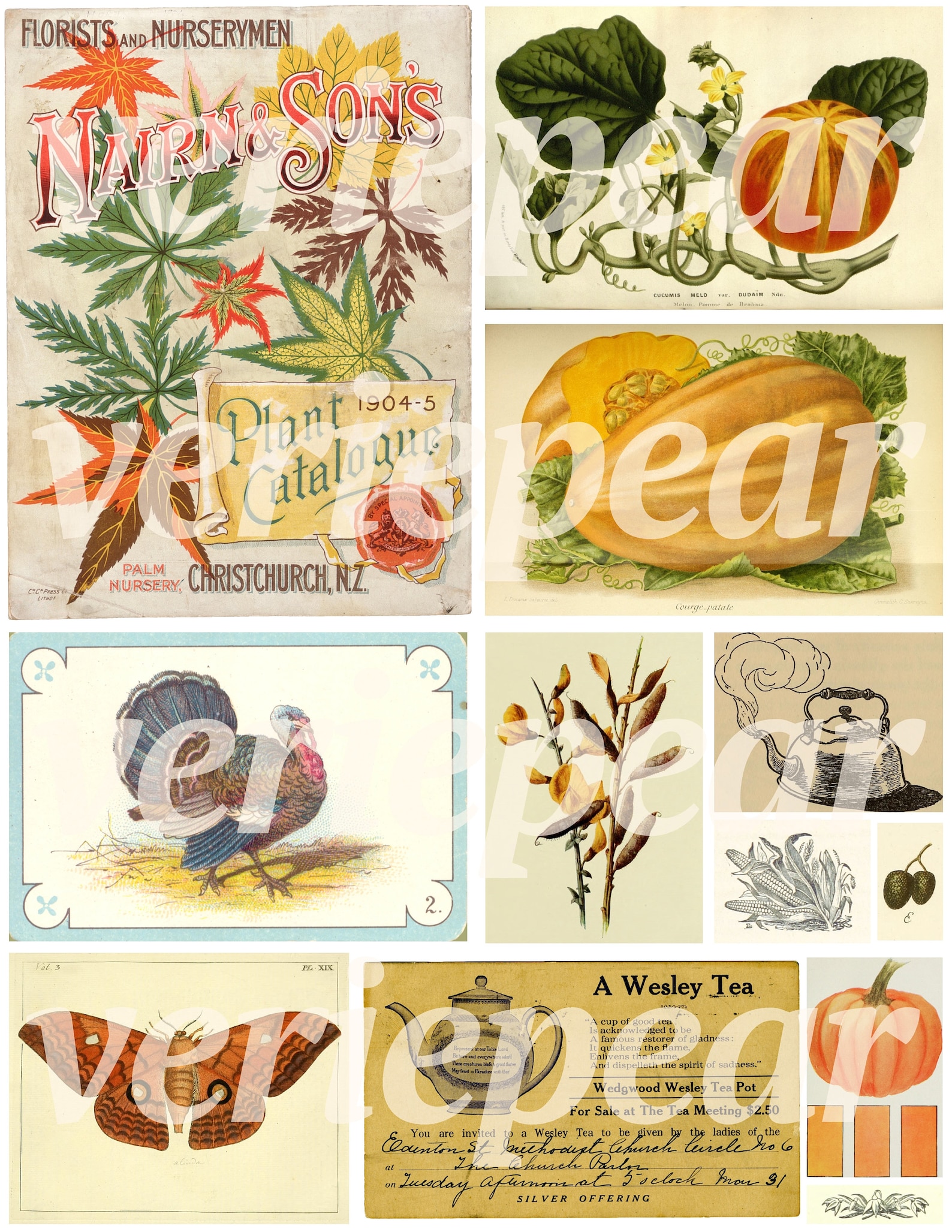 Vintage Fall Ephemera | 55+ Pc | Printable Autumn Junk Journal Paper ...