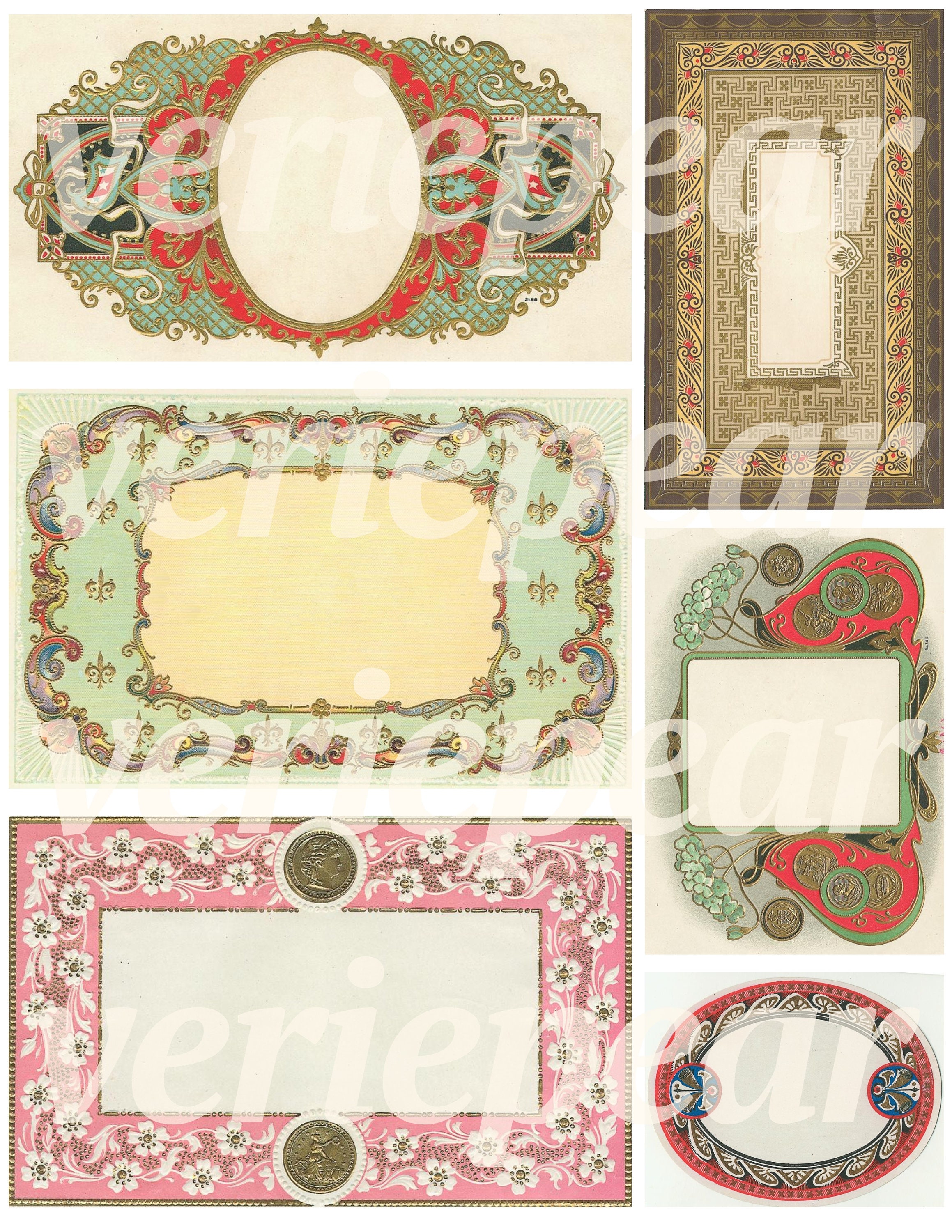 Victorian Frames & Labels 29 Pc Vintage Journaling - Etsy