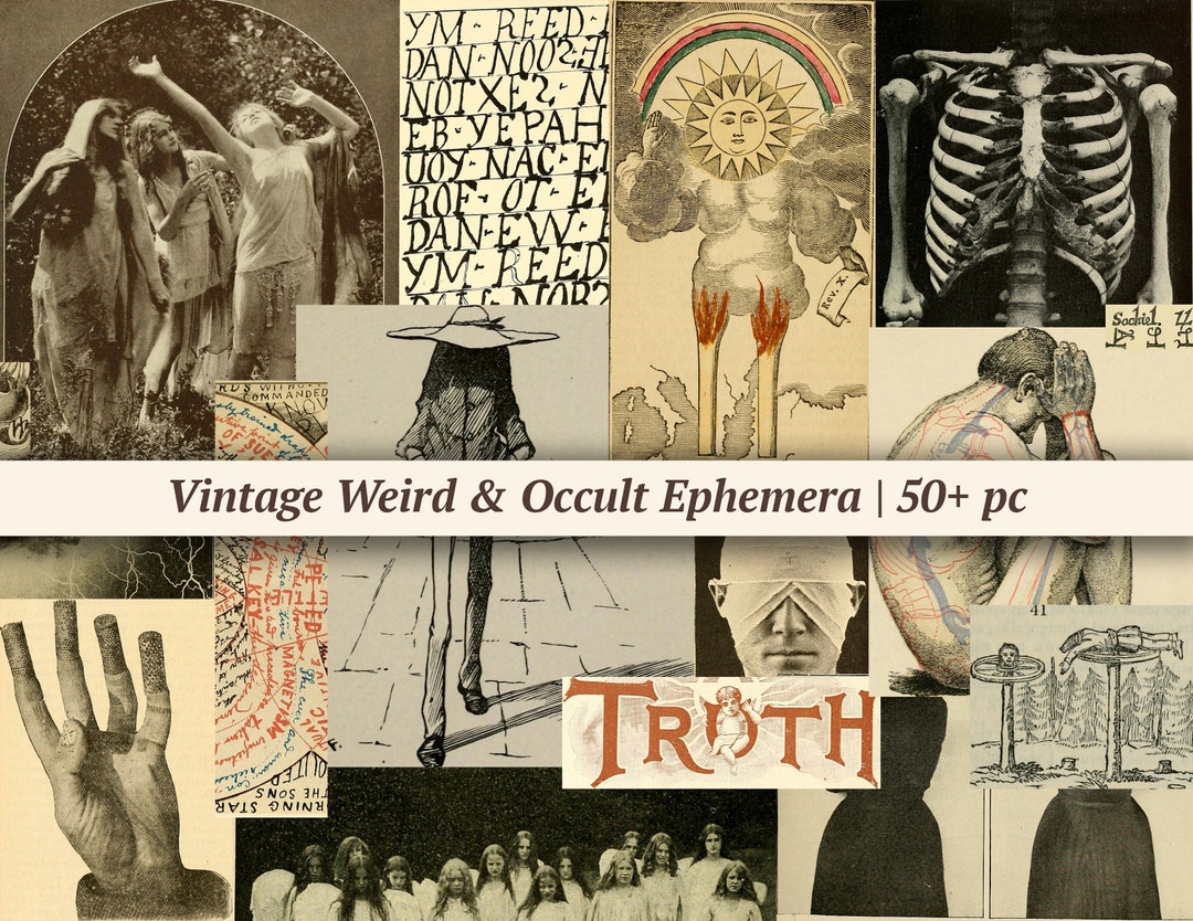 Vintage Weird & Occult Ephemera | 50+ Pc | Mystical Digital Junk ...