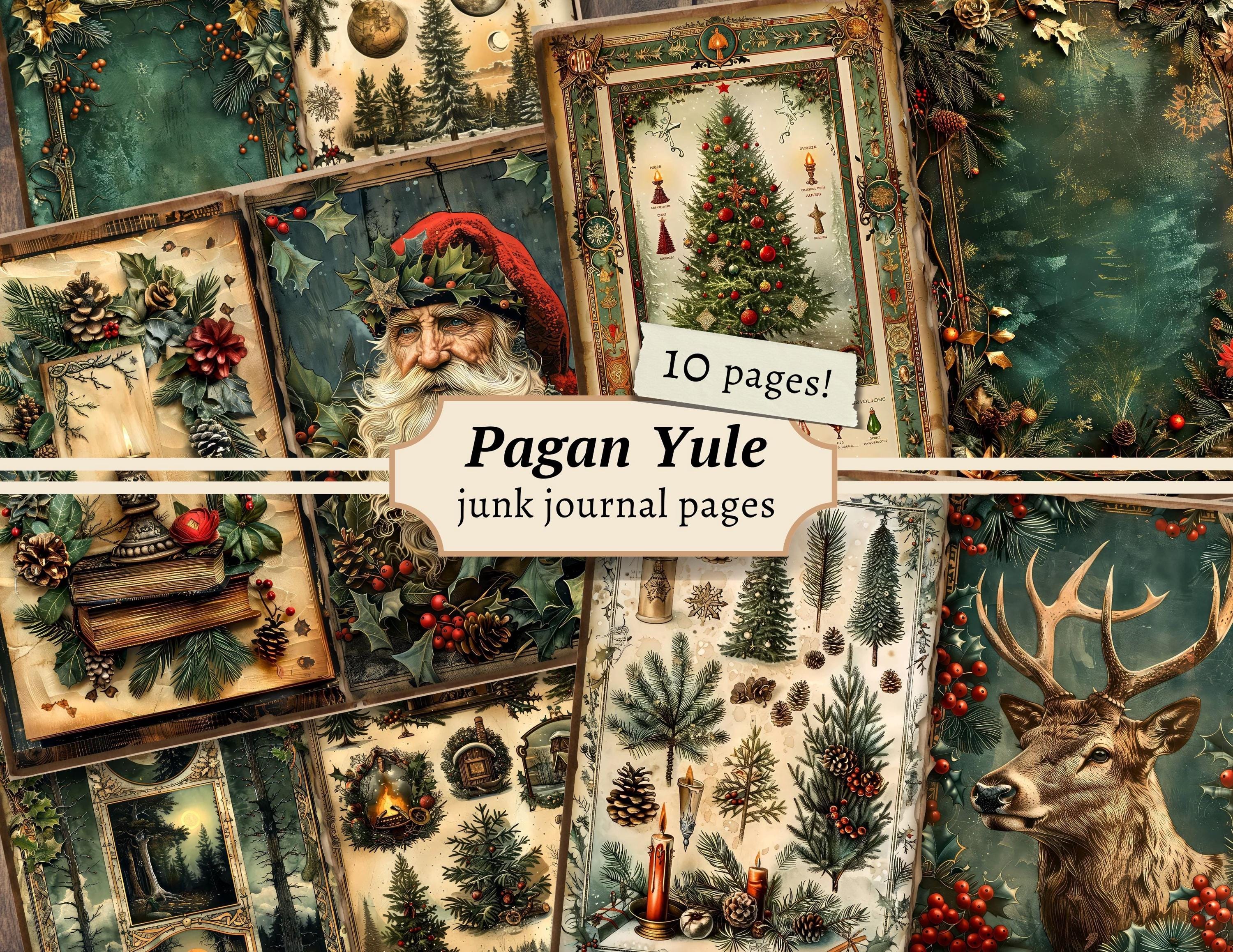 Pagan Yule Junk Journal Pages, Digital Scrapbook, Yuletide Paper Kit ...
