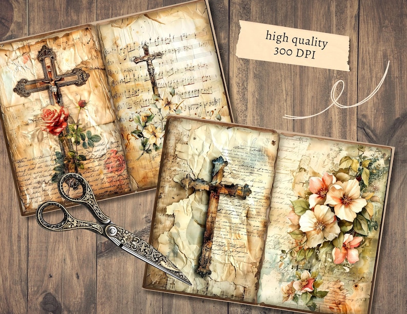 Scripture Scraps Junk Journal Pages, Digital Scrapbook Kit, Religious ...