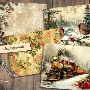 Christmas Junk Journal Kit, Digital Scrapbook Paper, Winter Holiday ...