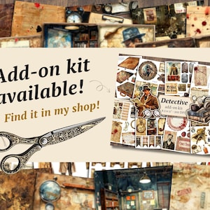 Detective Junk Journal Kit, Digital Scrapbook Paper, Mystery Case File ...