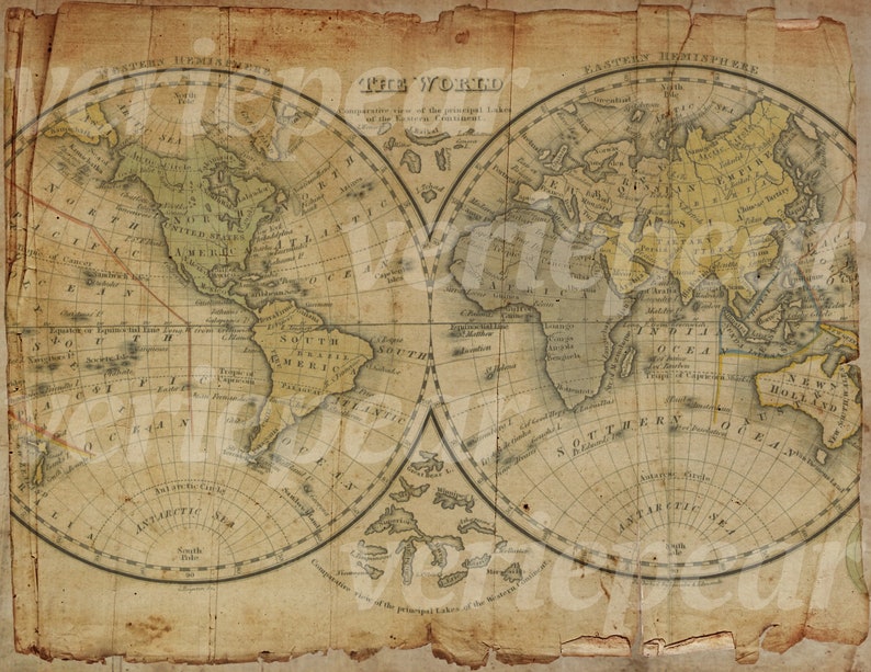Printable Vintage Map Pages | Old Junk Journal Paper | Digital ...