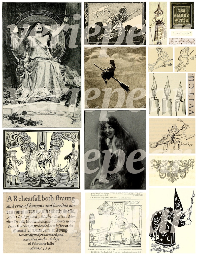 Vintage Witch Ephemera 60 Pc Witchy Junk Journal - Etsy