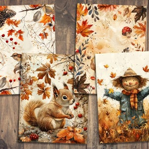 Autumn Digital Papers, Cozy Autumn Scrapbook Kit, Fall Printable, Junk ...
