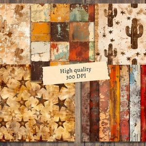 Wild West Textures Seamless Digital Papers, Scrapbook Background Kit ...