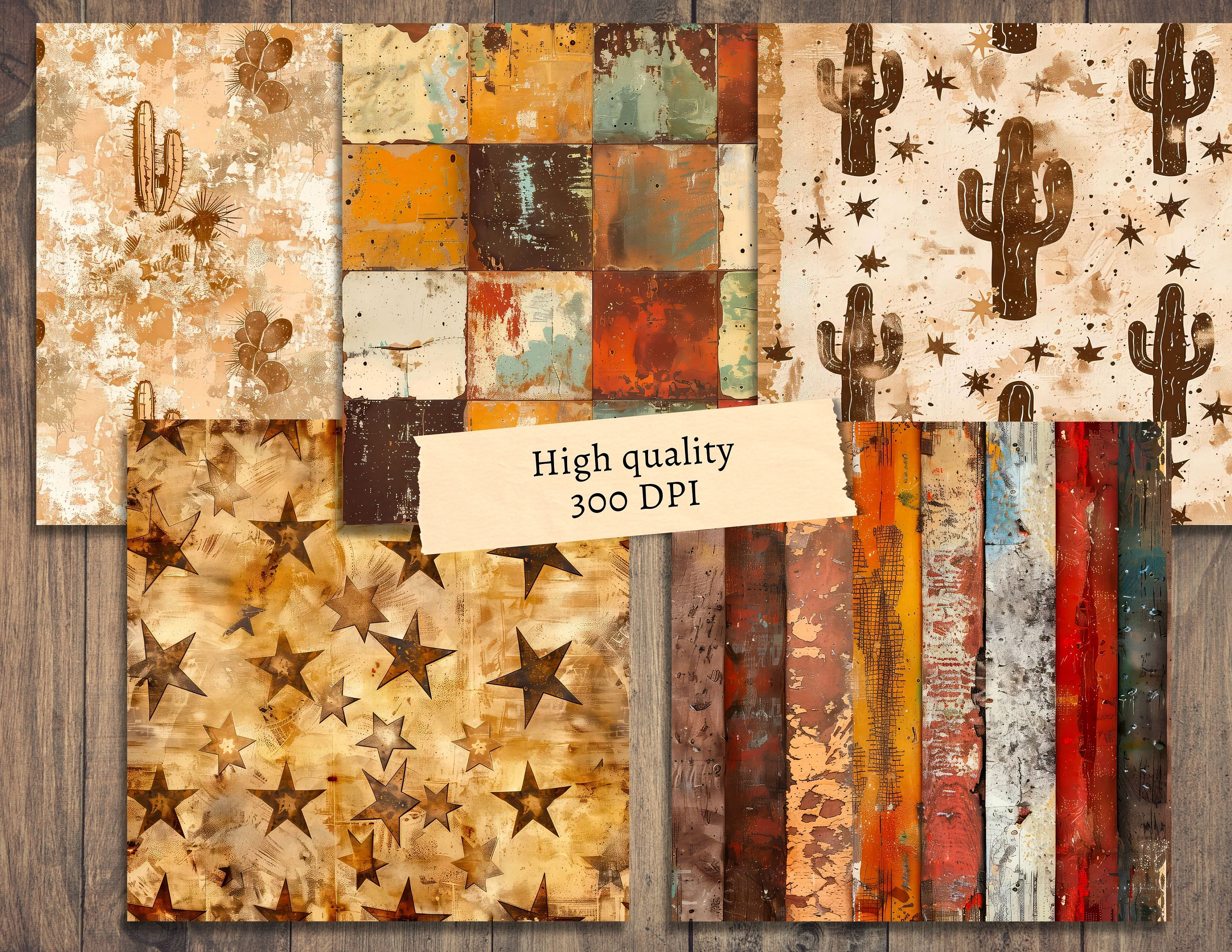 Wild West Textures Seamless Digital Papers, Scrapbook Background Kit ...