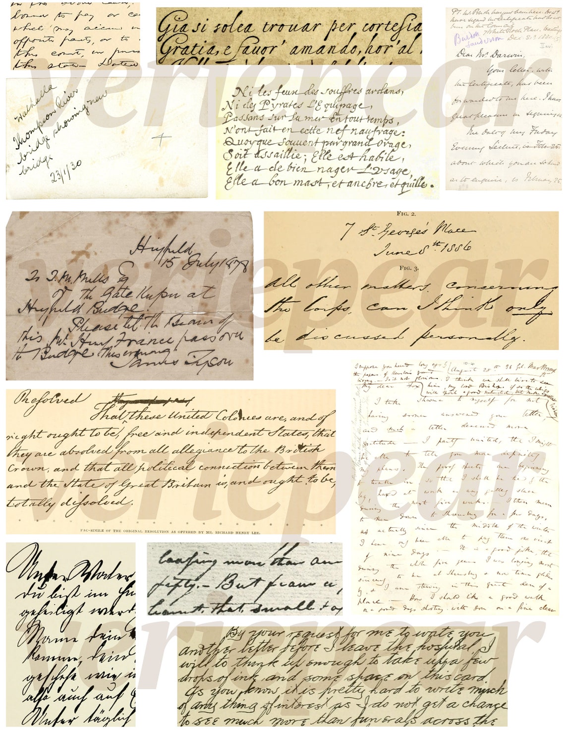 Old Handwritten Notes Printable Ephemera Vintage Letters | Etsy UK