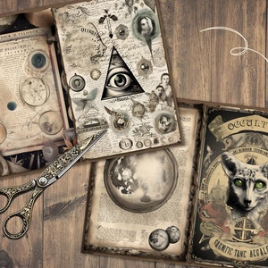 Vintage Mystic Occult Pages, Digital Junk Journal Paper, Printable ...