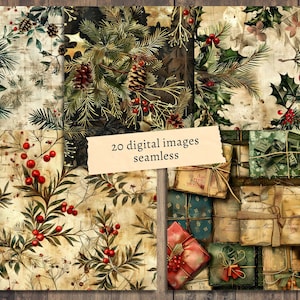 Christmas Digital Papers, Scrapbook Backgrounds, Winter Holidays ...