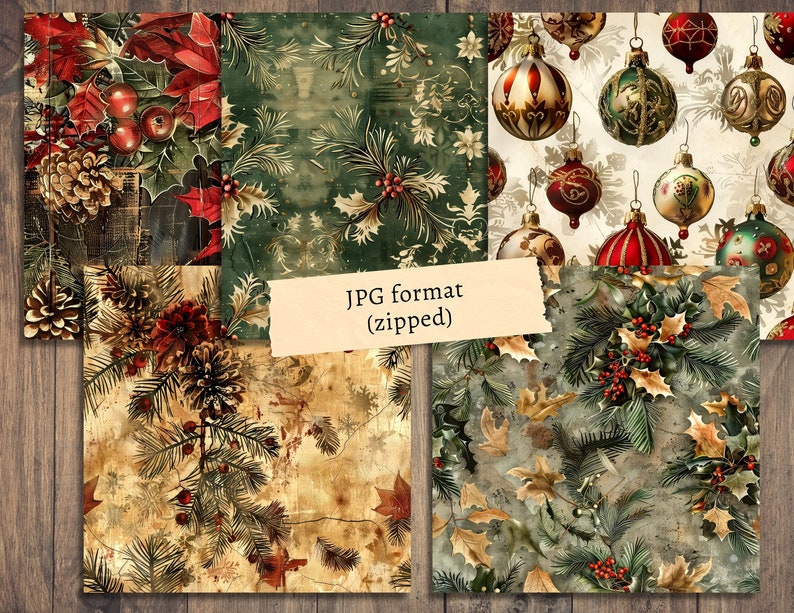 Christmas Digital Papers, Scrapbook Backgrounds, Winter Holidays ...