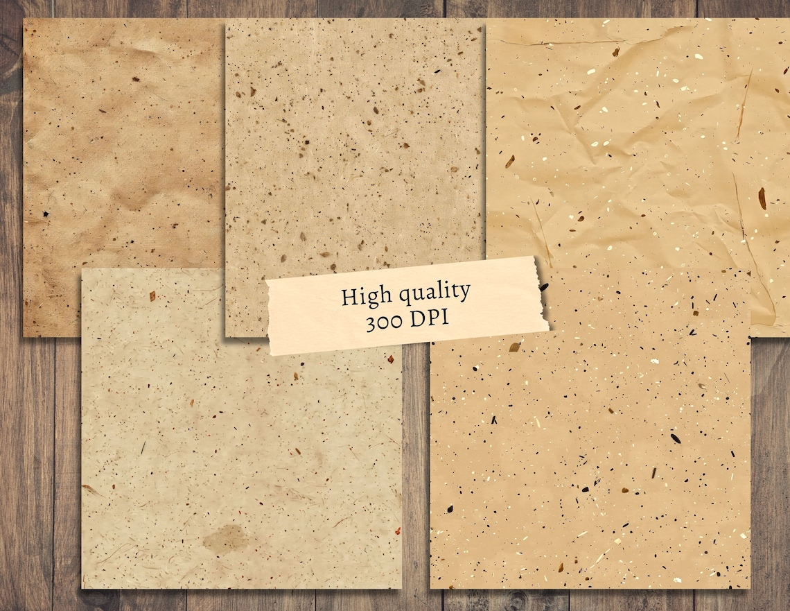 Kraft Paper Seamless Digital, Distressed Scrapbook Background Kit ...