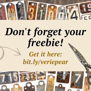 Grunge Numbers Tags & Labels, Printable Junk Journal Embellishment ...