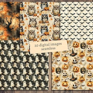 Vintage Halloween Digital Papers, Scrapbook Backgrounds, Spooky ...
