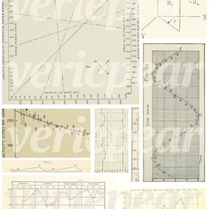Vintage Graph & Diagram Ephemera | 30+ Pc | Printable Junk Journal ...