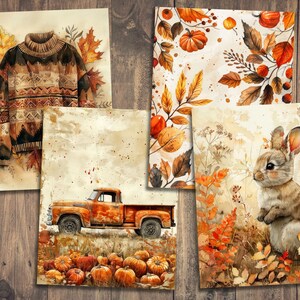 Autumn Digital Papers, Cozy Autumn Scrapbook Kit, Fall Printable, Junk ...