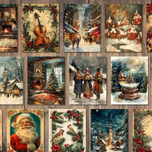 Christmas Junk Journal Pages, Digital Scrapbook Paper Kit, Holiday ...