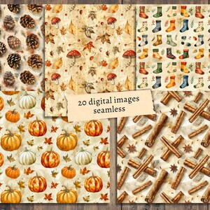 Autumn Digital Papers, Scrapbook Backgrounds, Fall Pumpkin Printable ...