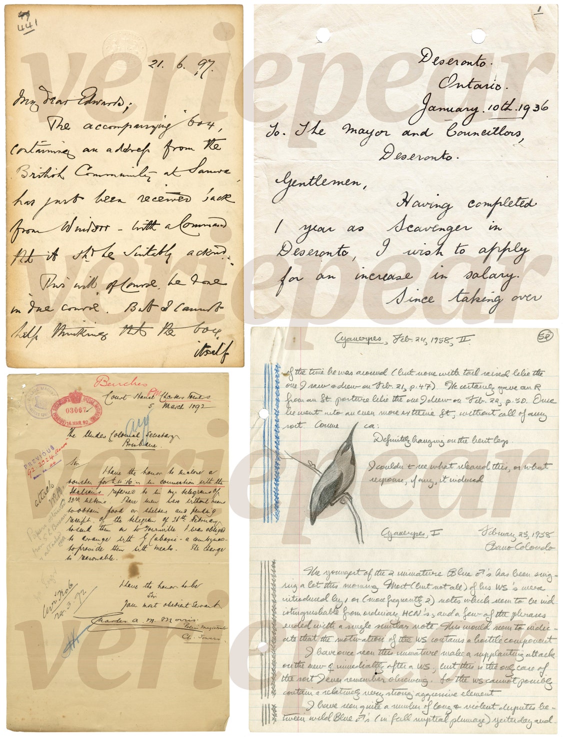 Old Handwritten Notes | Printable Ephemera | Vintage Letters | Antique ...