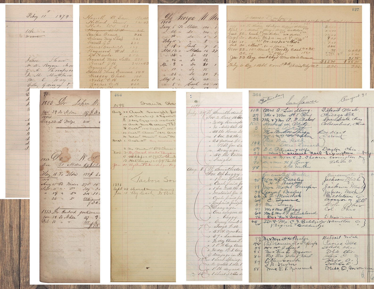 Vintage Ledger Pages 22 Pc Printable Antique Junk Journal - Etsy