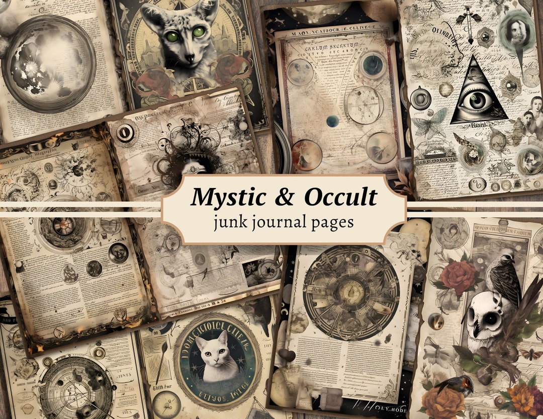 Vintage Mystic Occult Pages, Digital Junk Journal Paper, Printable ...