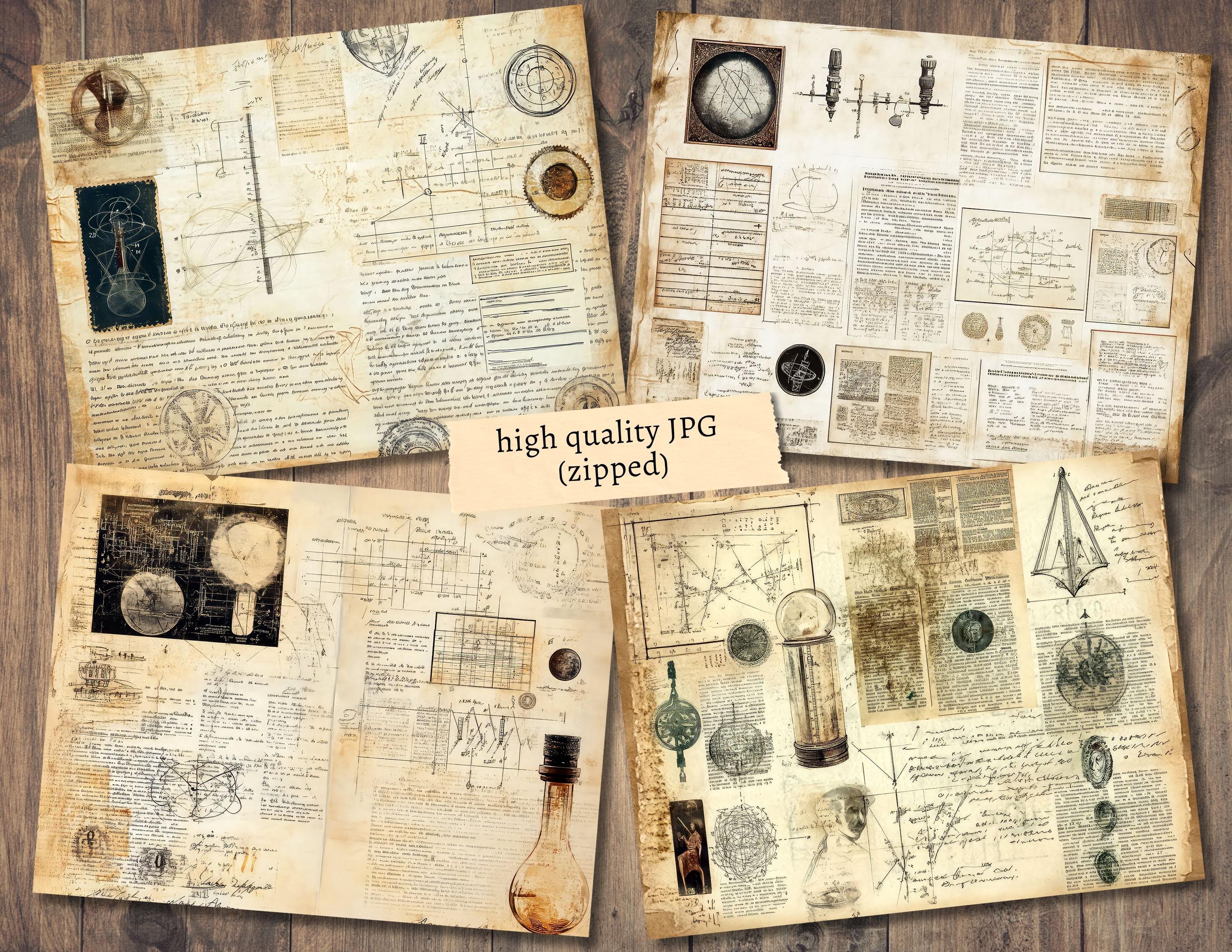 Mystic Notes Backgrounds, Junk Journal Pages, Digital Scrapbook Paper ...
