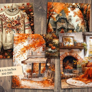 Cozy Autumn Digital Papers, Autumn Scrapbook Kit, Fall Printable, Junk ...