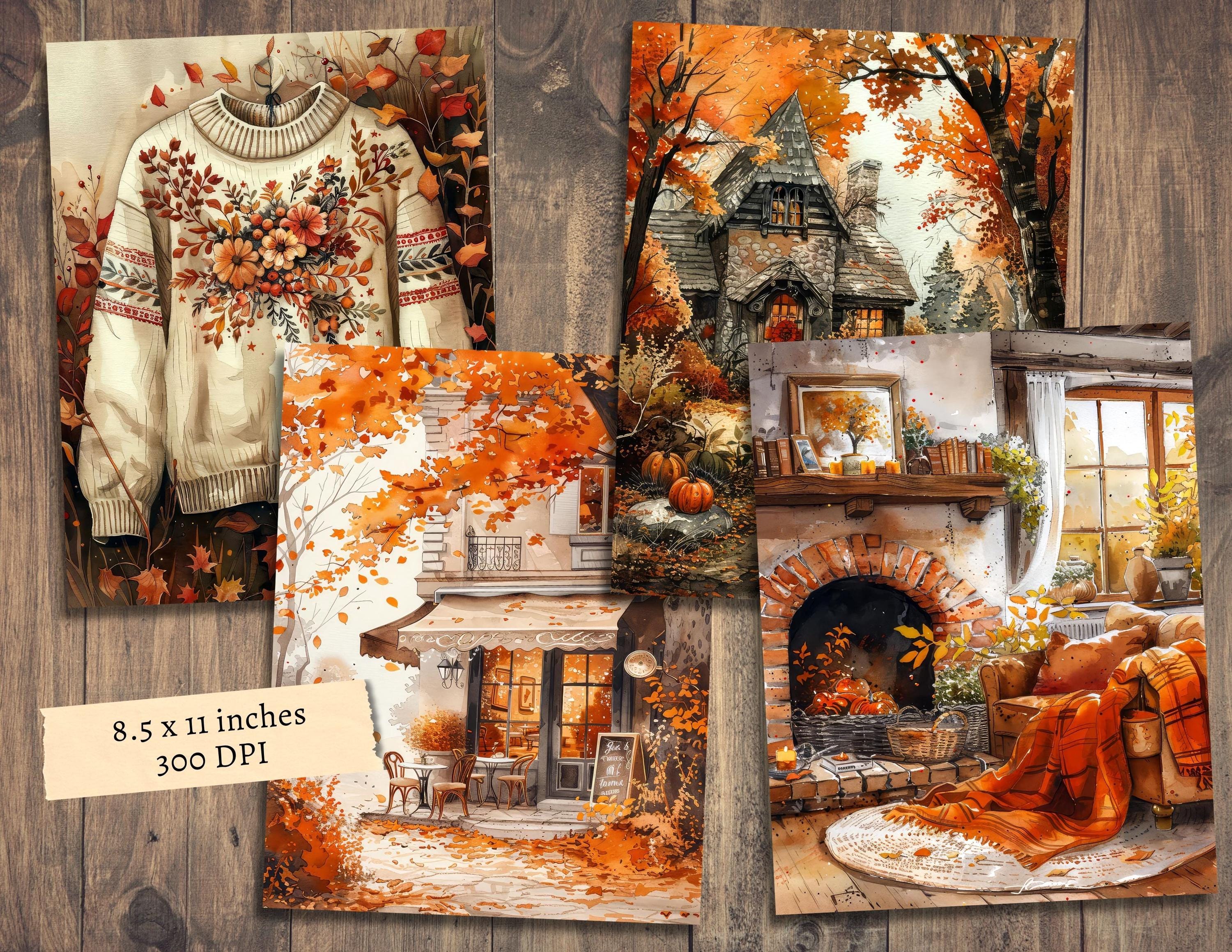 Cozy Autumn Digital Papers, Autumn Scrapbook Kit, Fall Printable, Junk ...