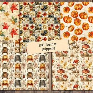 Autumn Digital Papers, Scrapbook Backgrounds, Fall Pumpkin Printable ...
