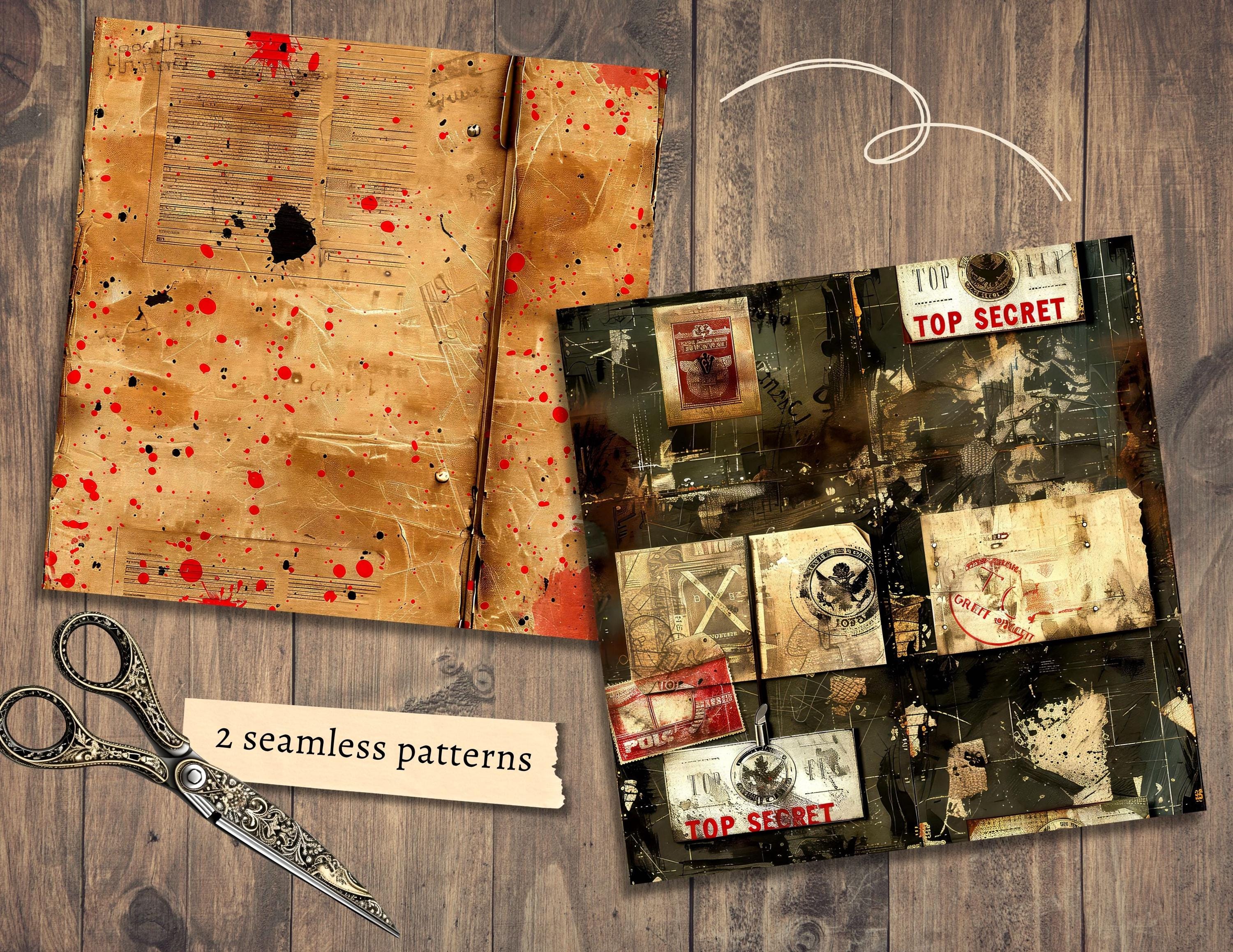 Detective Junk Journal Kit, Digital Scrapbook Paper, Mystery Case File ...