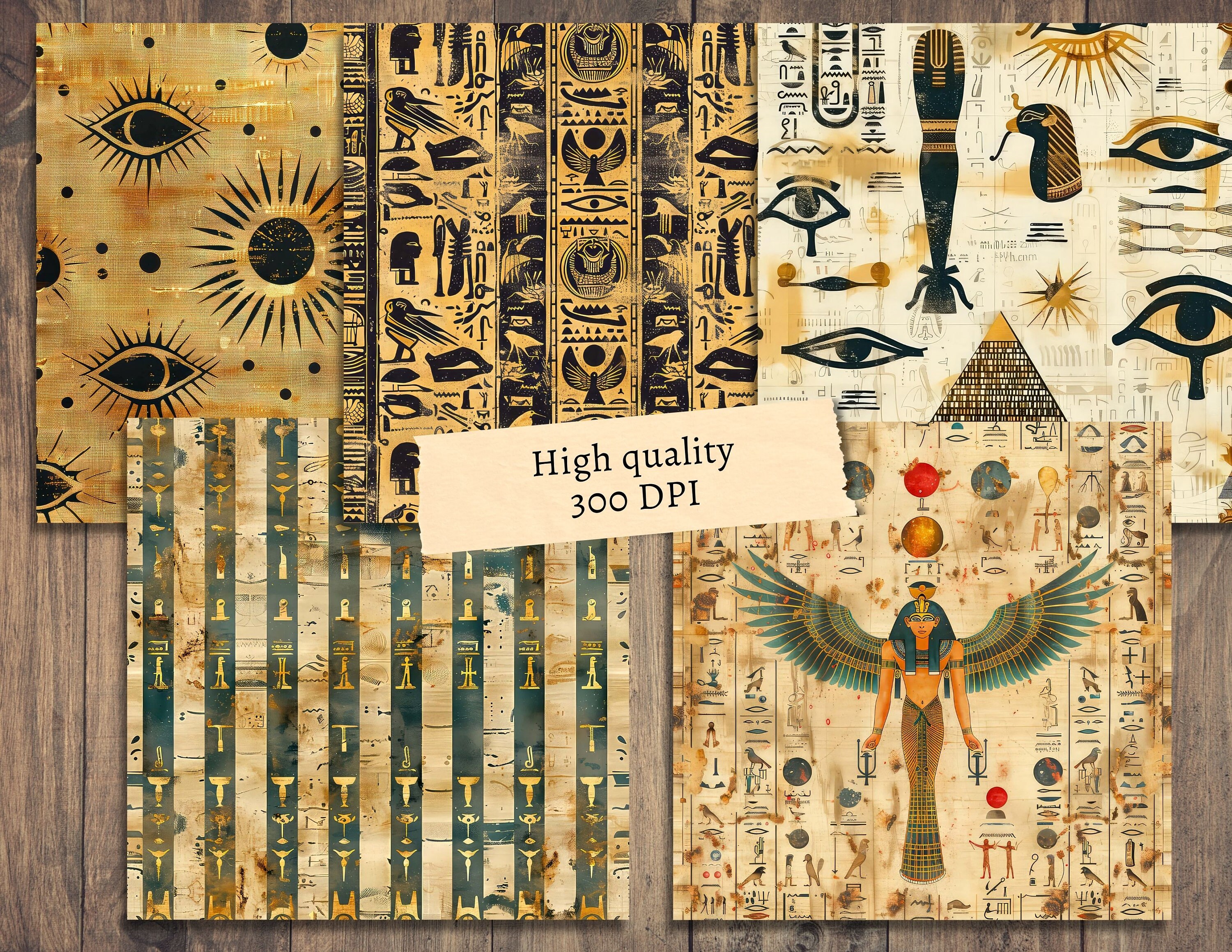 Ancient Egypt Seamless Digital Papers, Scrapbook Background Kit ...