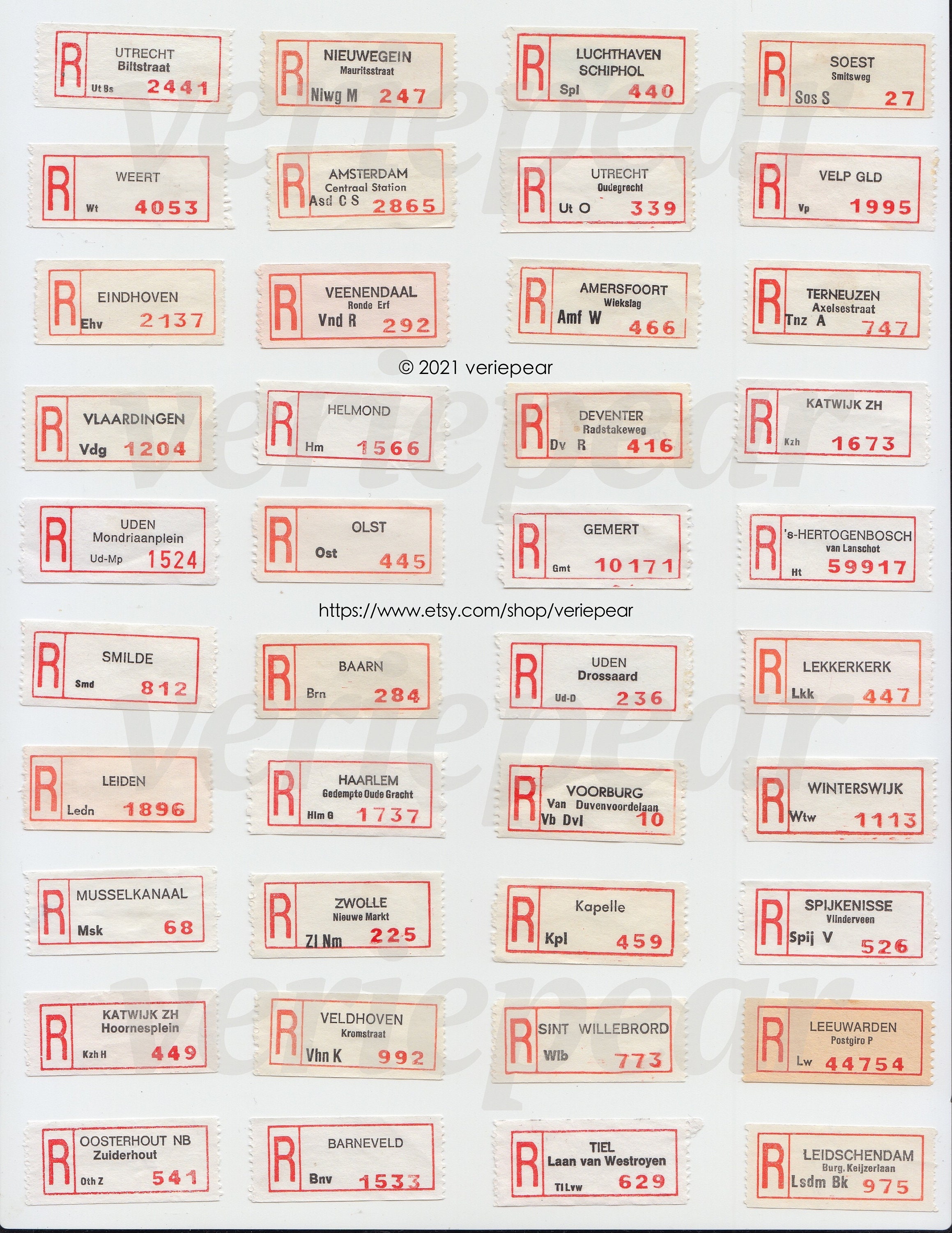 Vintage Registration Labels 80x Printable Postal Labels - Etsy