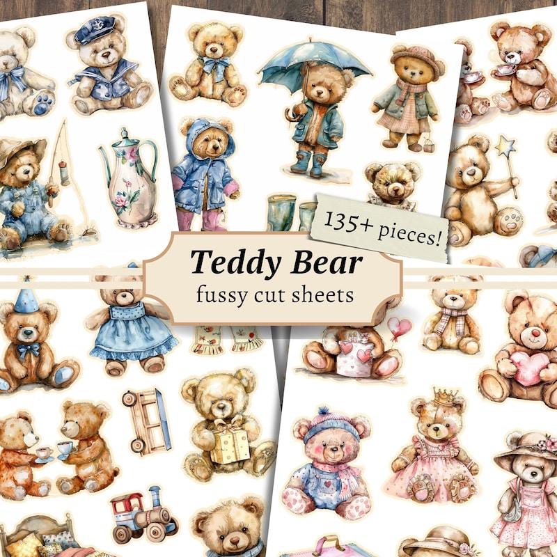 Teddy Bear Stickers - Etsy
