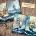 Ships at Sea Junk Journal Pages, Digital Scrapbook Paper Kit, Nautical ...