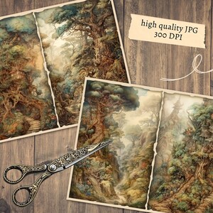 Fantasy Forest Junk Journal Pages, Enchanted Fairy Printable, Magical ...