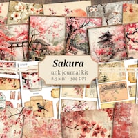 Japanese Sakura Kit, Cherry Blossom Print, Journal Paper, Scrapbook ...