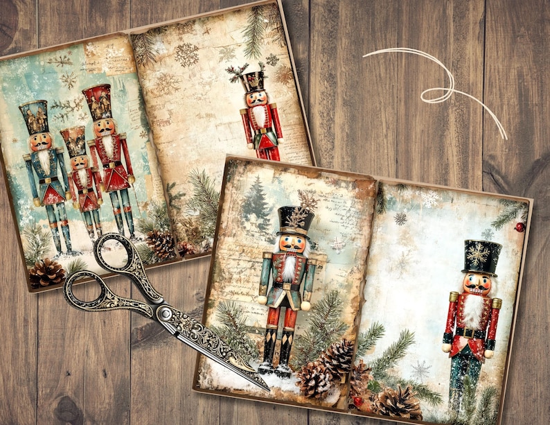 Nutcracker Junk Journal Pages, Digital Winter Scrapbook, Christmas ...
